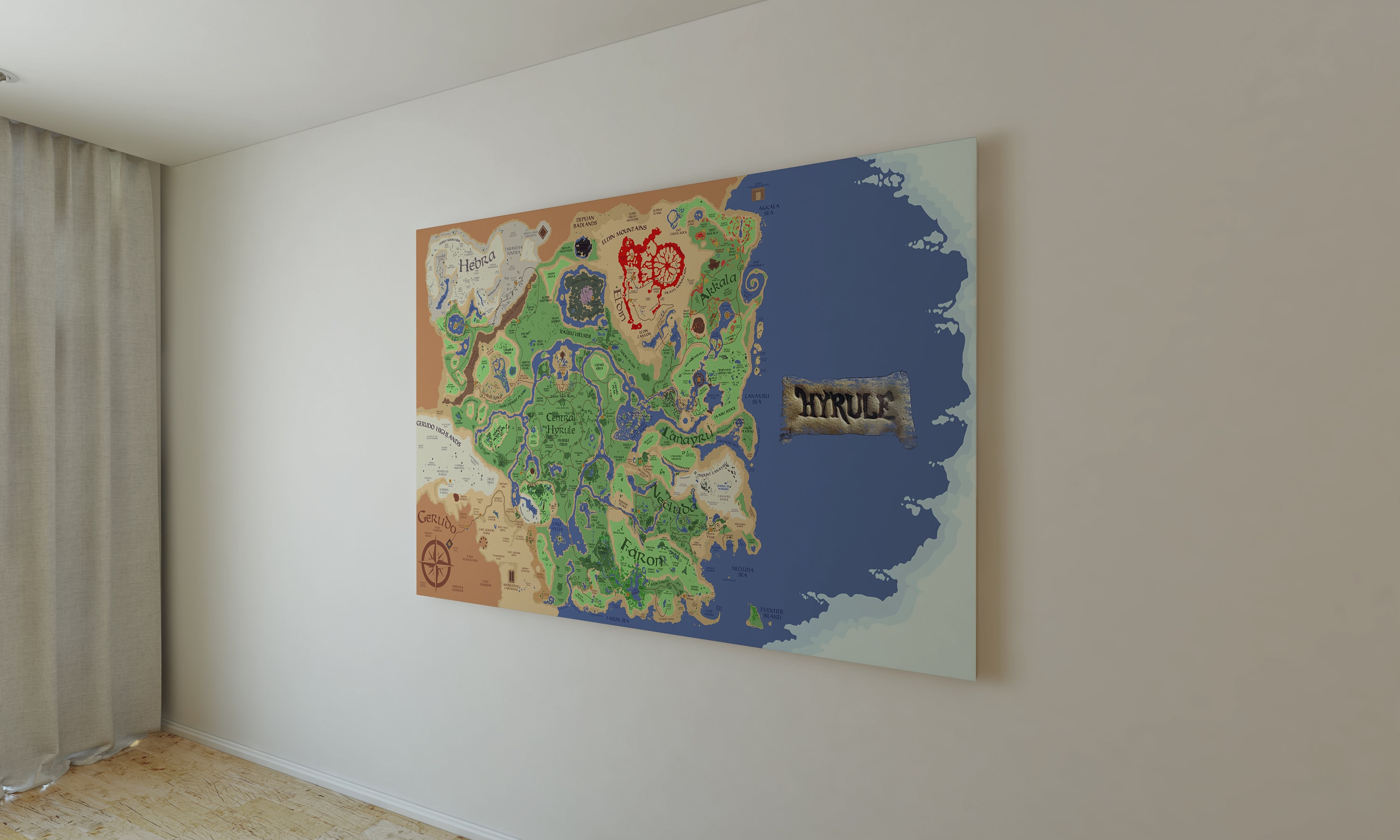 Map of Hyrule From Legend of Zelda, Zelda Map, Hyrule Map, Princess ...