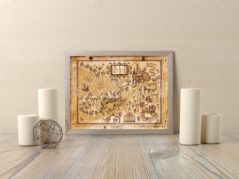 Wizard Map, World of Map, Fantasy Map Poster, Fantasy Map Print, Sci-fi ...