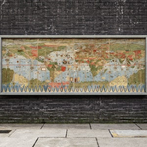World Map Made by Urbano Monte in 1587, World Map, Flat Earth Map, 1587 ...
