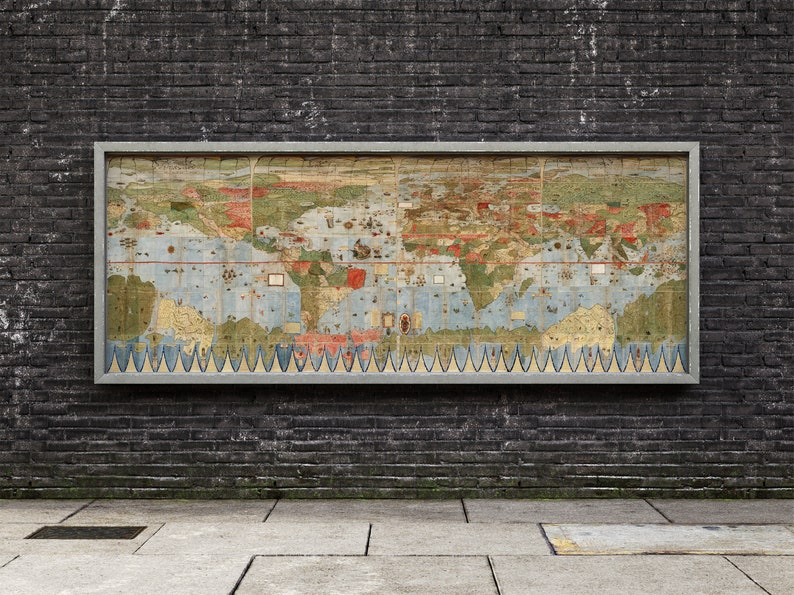 World Map Made by Urbano Monte in 1587, World Map, Flat Earth Map, 1587 ...