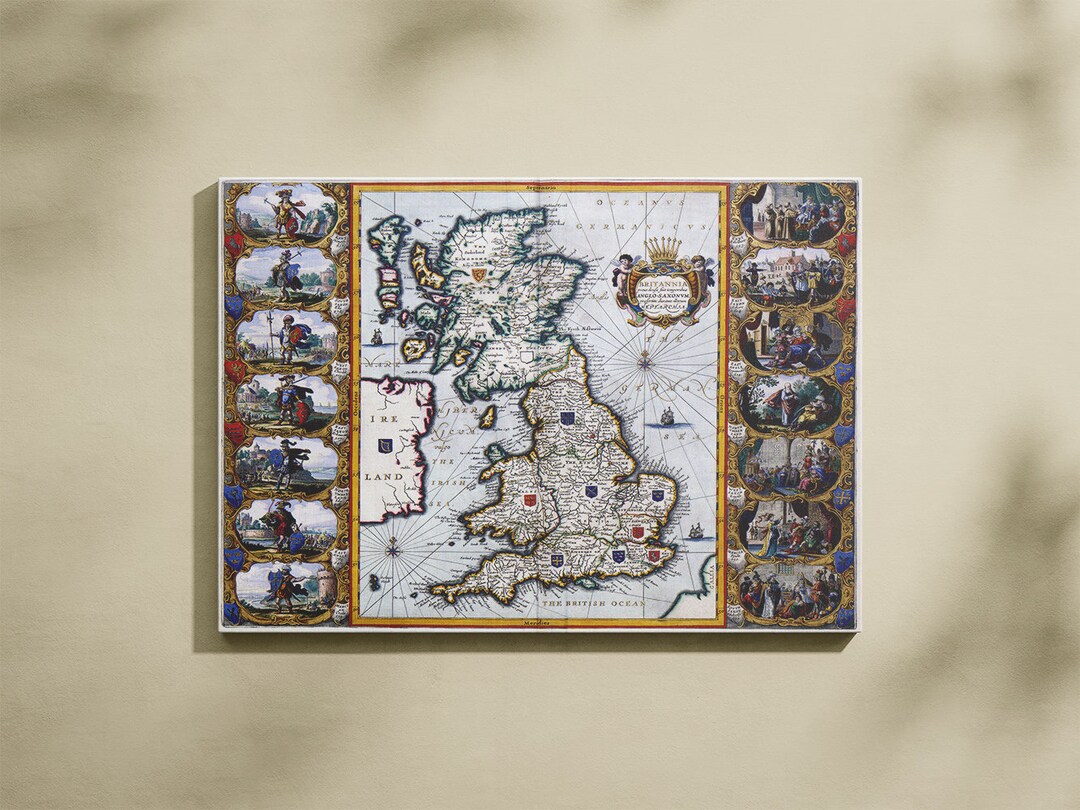 Antique Map the British Isles 1676, Old Map Print, Vintage Wall Art ...