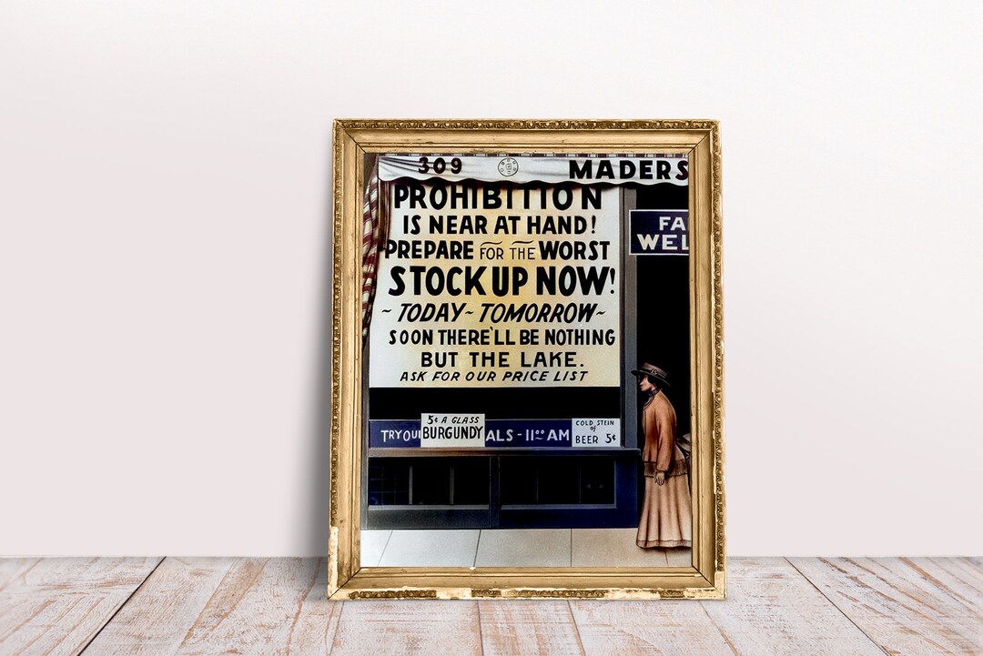 Bar Art, Prohibition Wall Art, Prohibition Poster, Mader's German ...