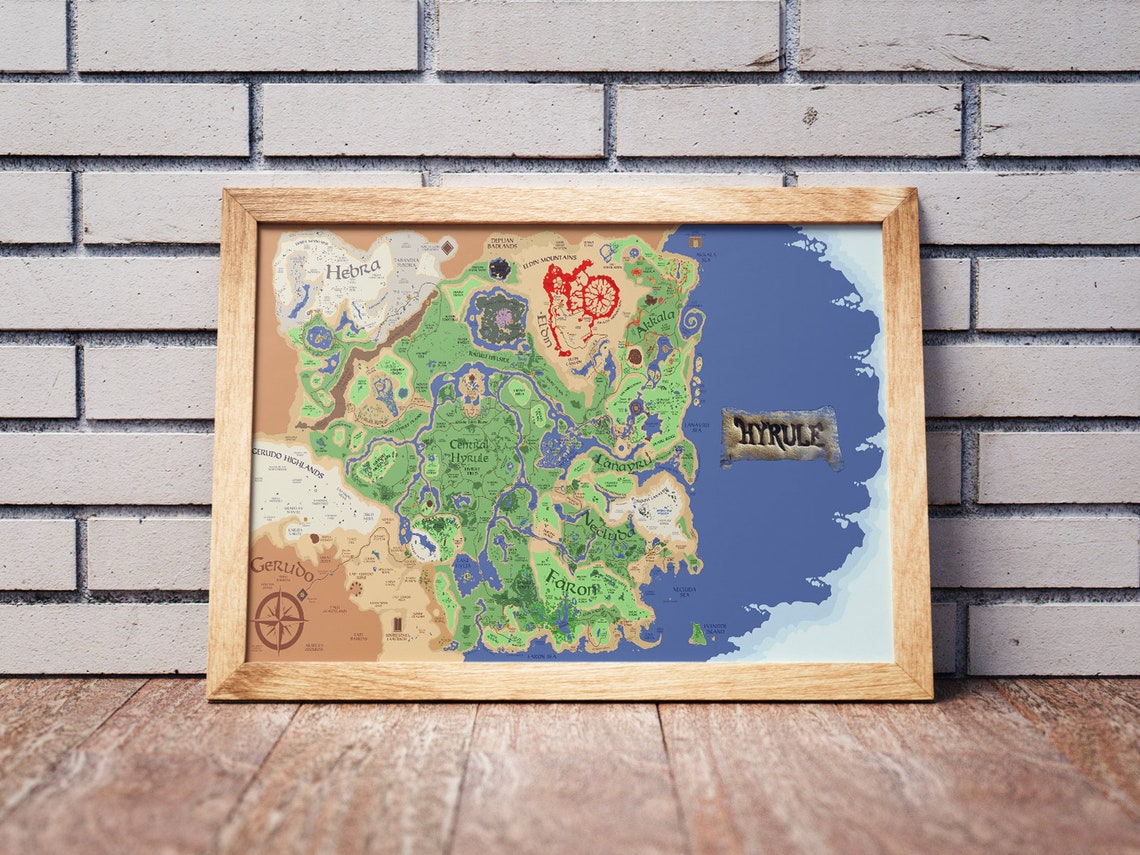 Map of Hyrule From Legend of Zelda, Zelda Map, Hyrule Map, Princess Zelda, Zelda, Breath of the ...