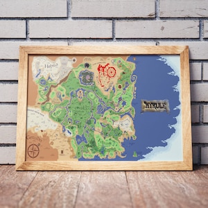 Map of Hyrule From Legend of Zelda, Zelda Map, Hyrule Map, Princess ...