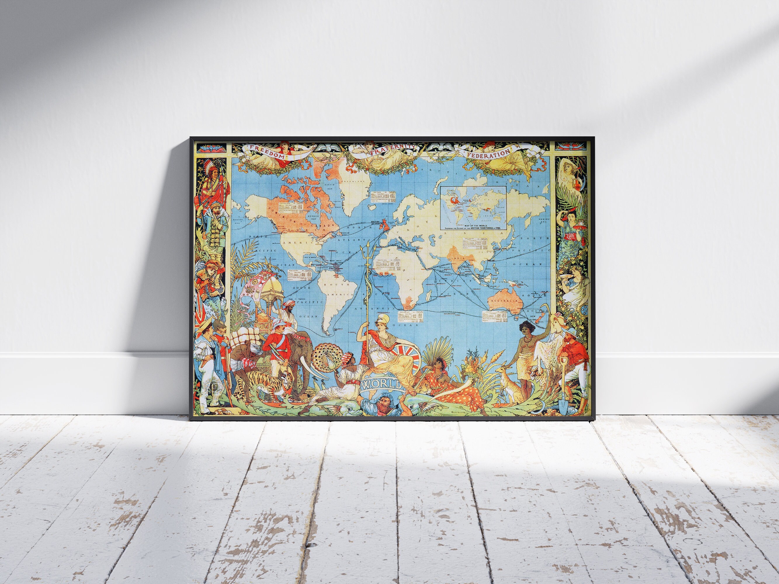 British Empire World Map, 1886, 1886 World Map, British Empire ...