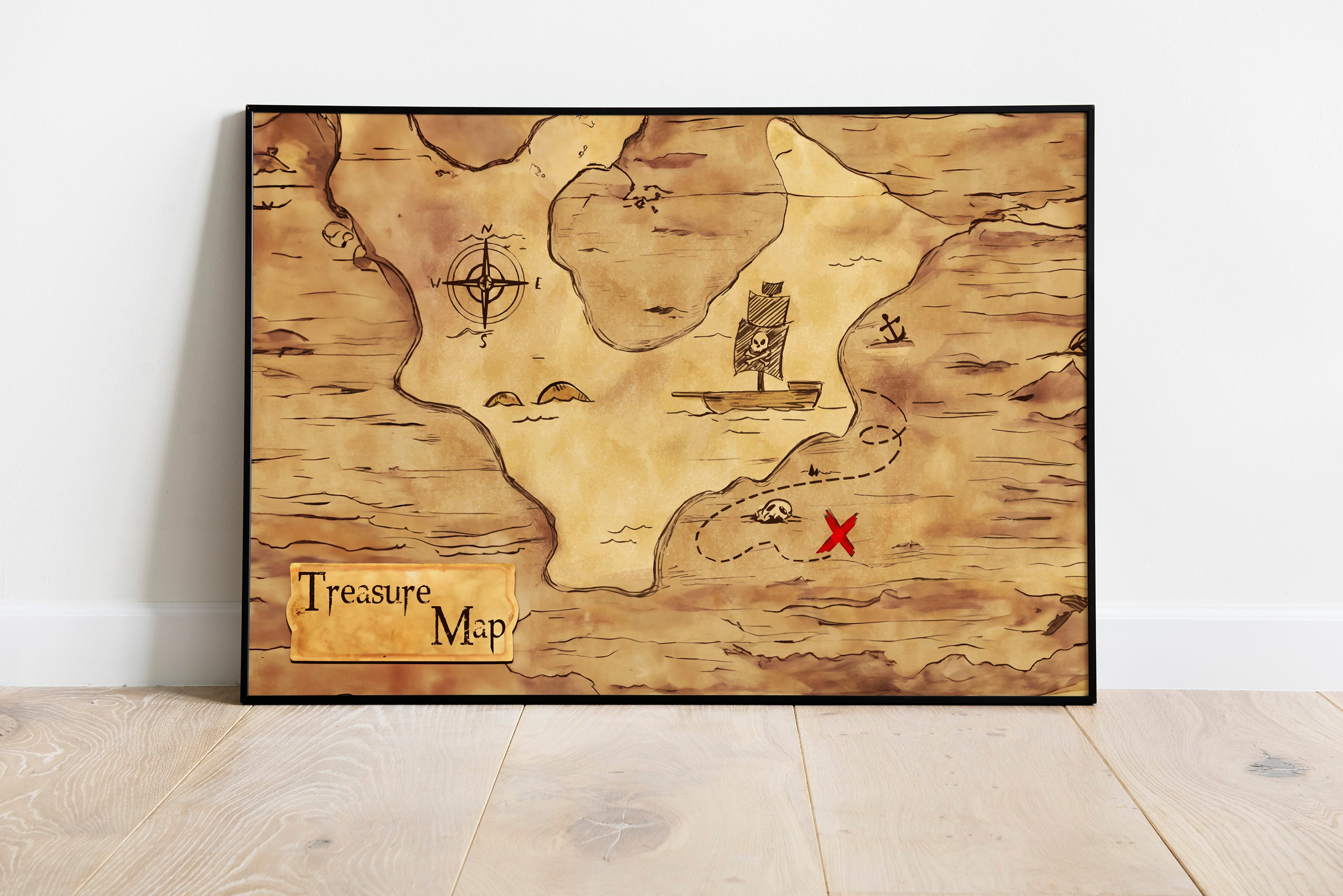 Treasure Map, Pirates Treasure Map for Kids, Pirate Treasure Map ...