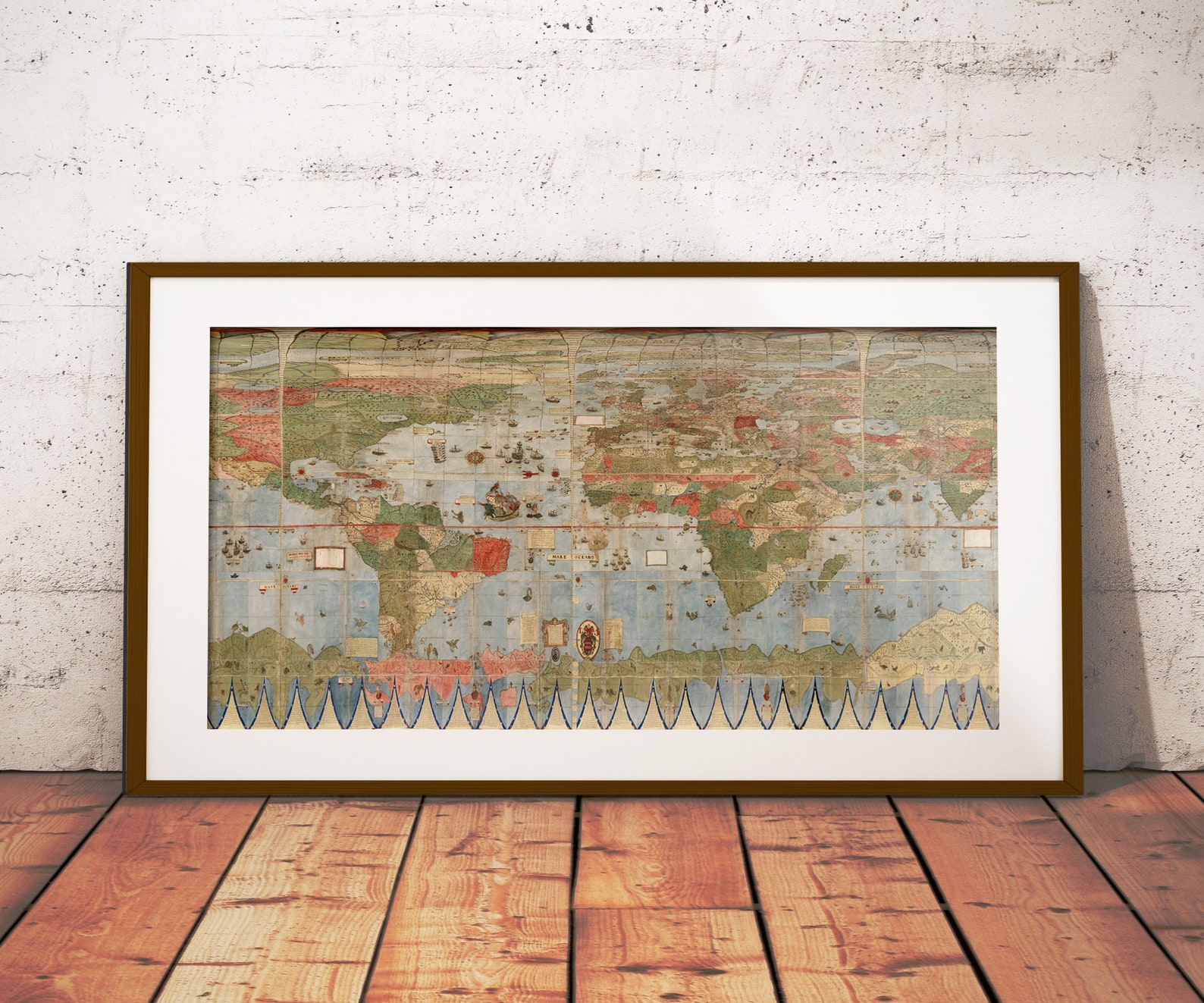 World Map Made by Urbano Monte in 1587, World Map, Flat Earth Map, 1587 ...