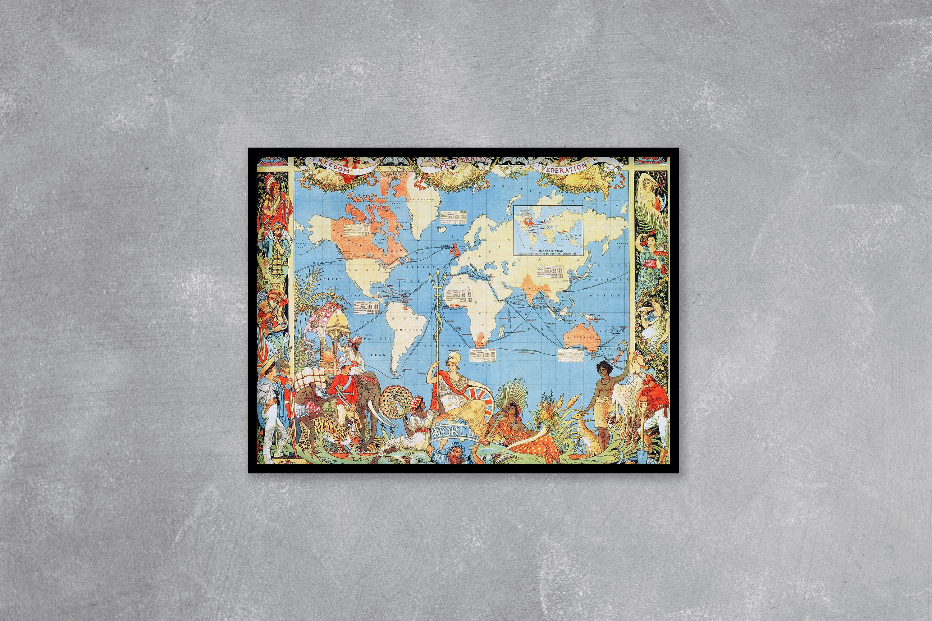 British Empire World Map, 1886, 1886 World Map, British Empire ...