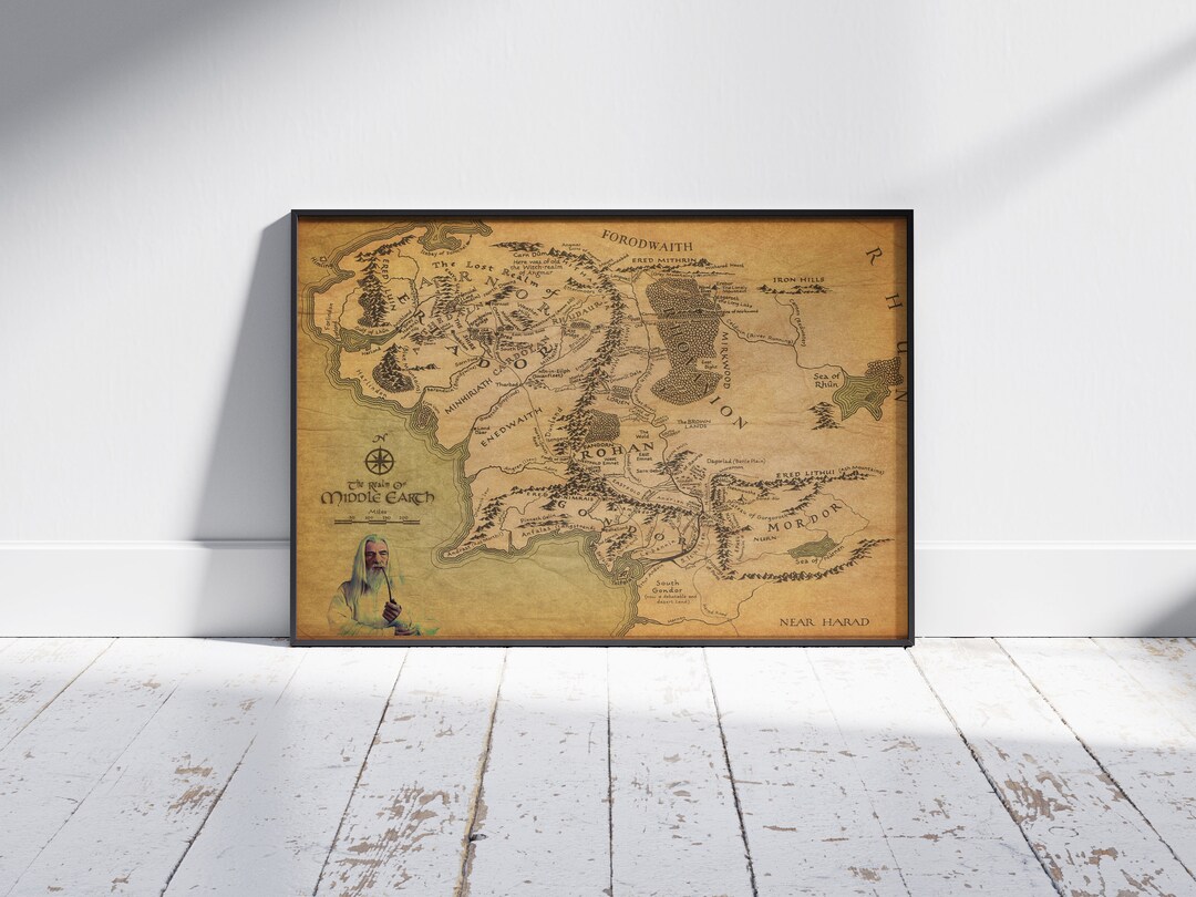 Vintage Fantasy Map Print – Enchanted Kingdom Wall Art (digital ...
