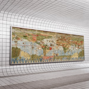 World Map Made by Urbano Monte in 1587, World Map, Flat Earth Map, 1587 ...