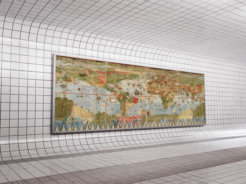 World Map Made by Urbano Monte in 1587, World Map, Flat Earth Map, 1587 ...