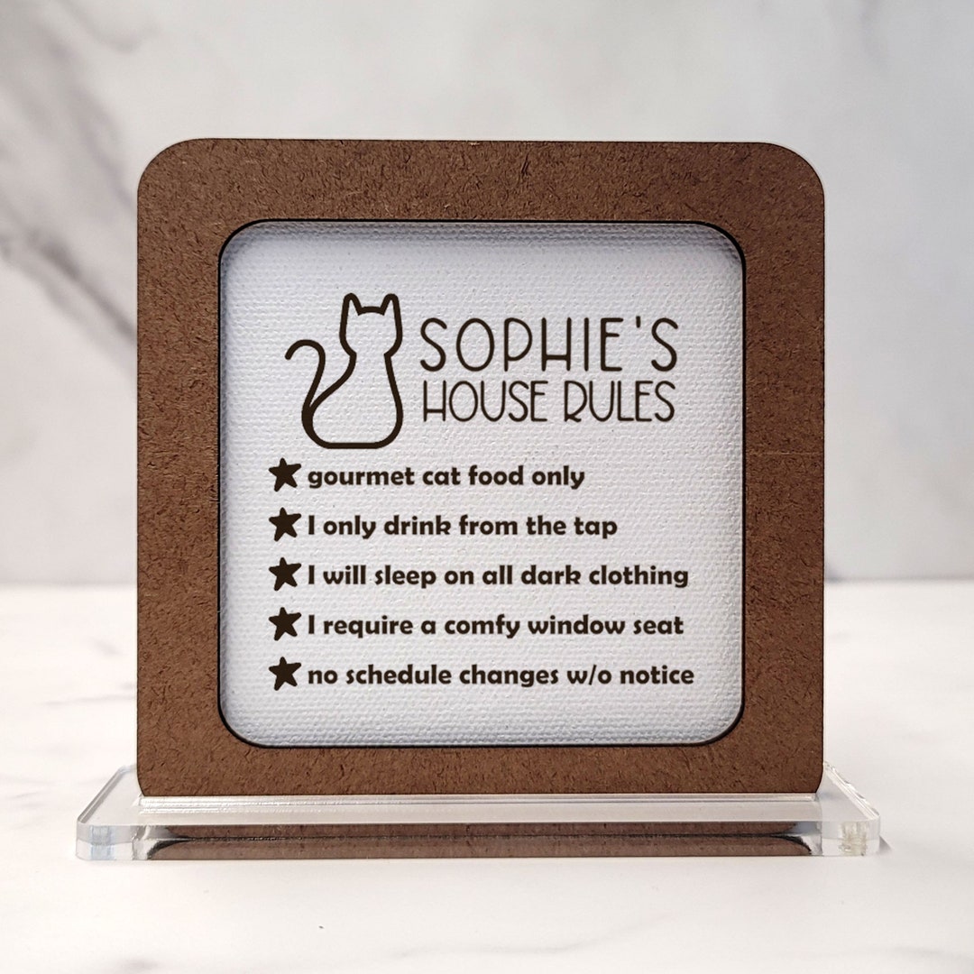 Personalized Cat House Rules Sign, Funny Pet Gift - Etsy
