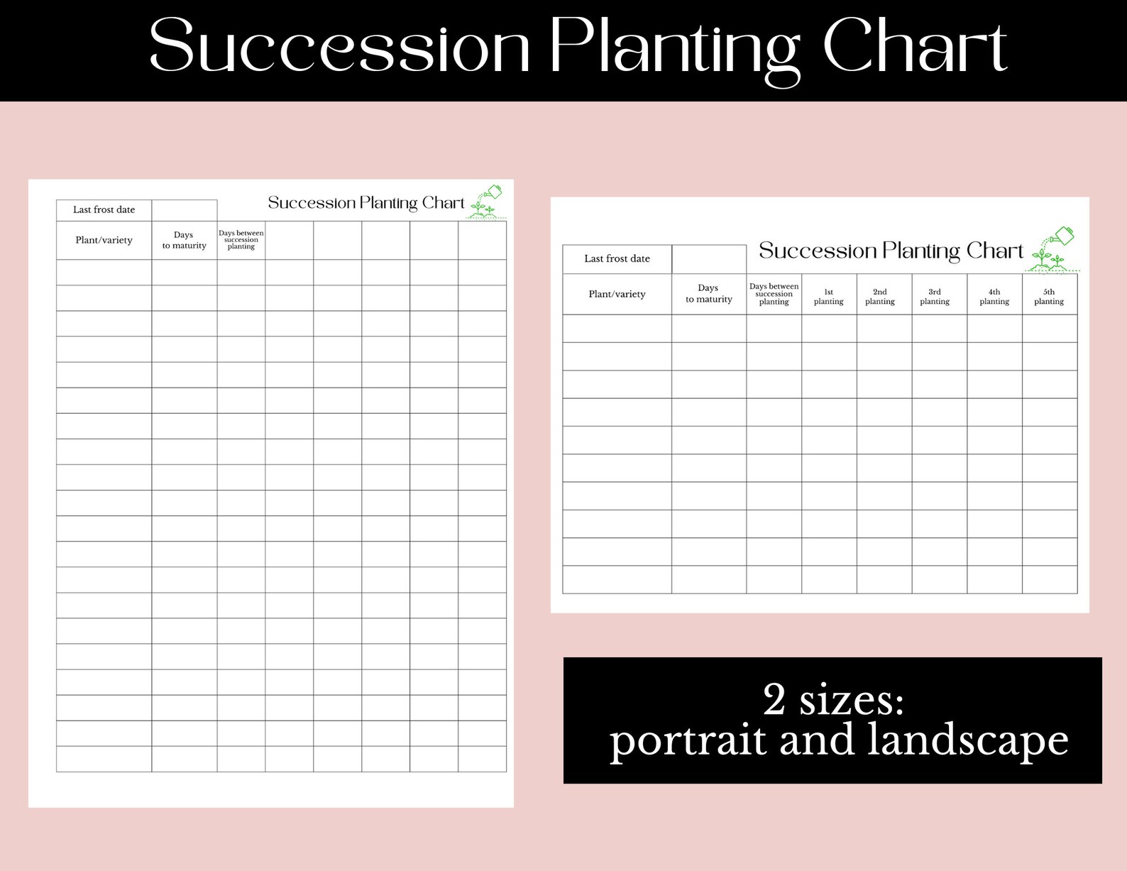 Succession Planting Log, Garden Journal Individual Pages, Printable ...