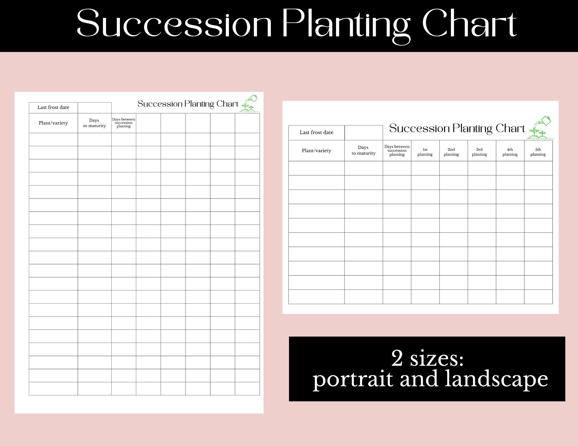 Succession Planting Log, Garden Journal Individual Pages, Printable ...