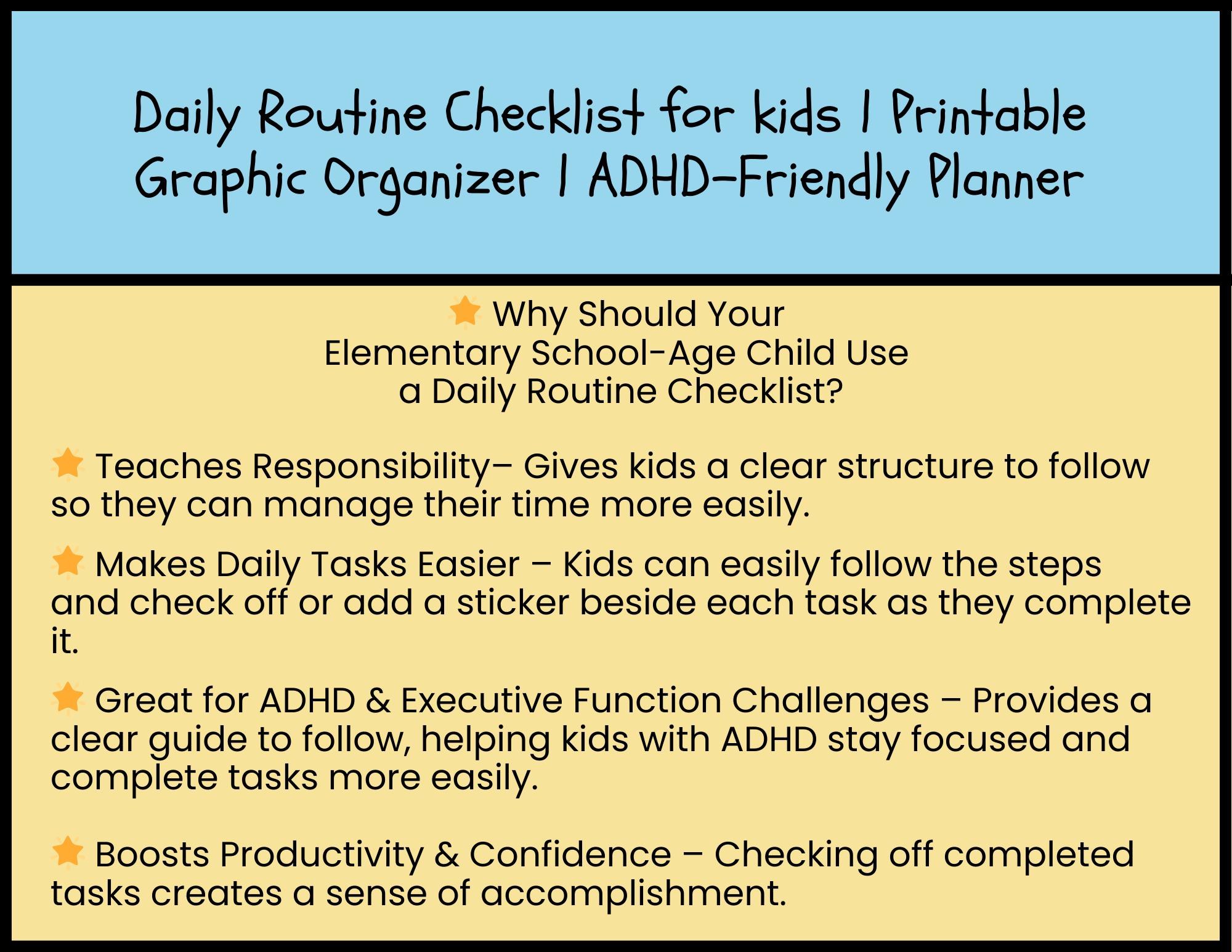 Printable Kids Routine Chart | Morning & Bedtime Checklist | Visual ...