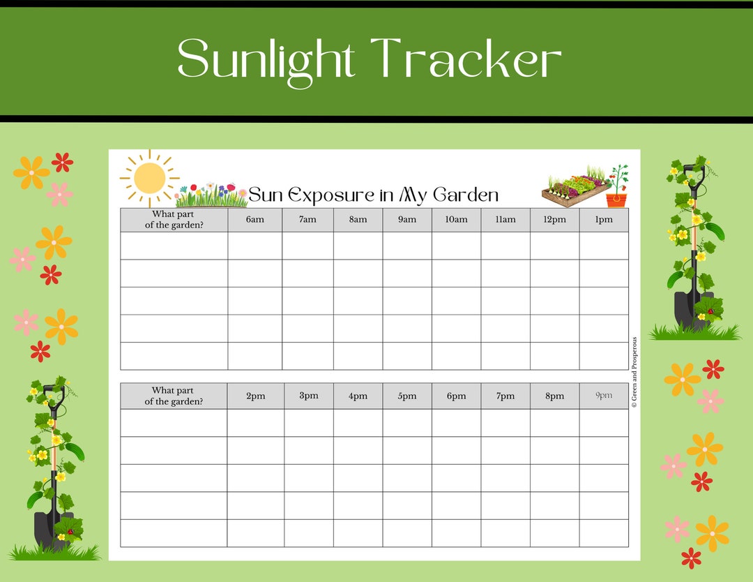 Garden Planner, Sunlight Tracker, Garden Journal Pages, Printable Garden Planner, Garden ...