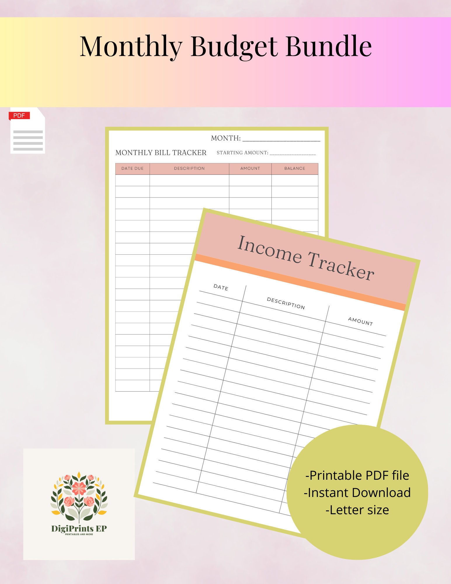 Household Budget Printable, 6 Sheet Monthly Budget Printable PDF - Etsy