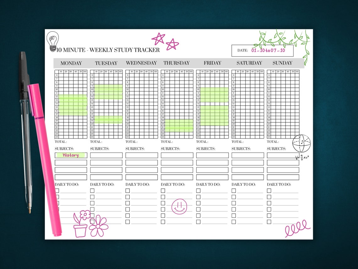 Academic Weekly Planner Time Management | Printable Planner | Academic ...