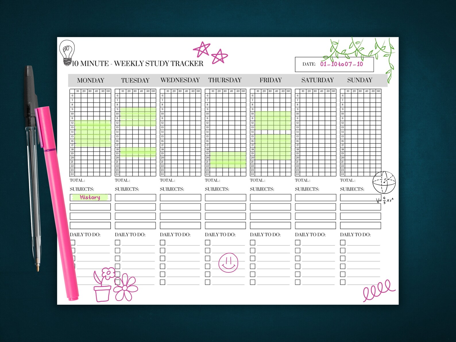 Academic Weekly Planner Time Management | Printable Planner | Academic ...