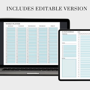 Digital Planner Bundle | Printable and Editable | Daily, Weekly ...