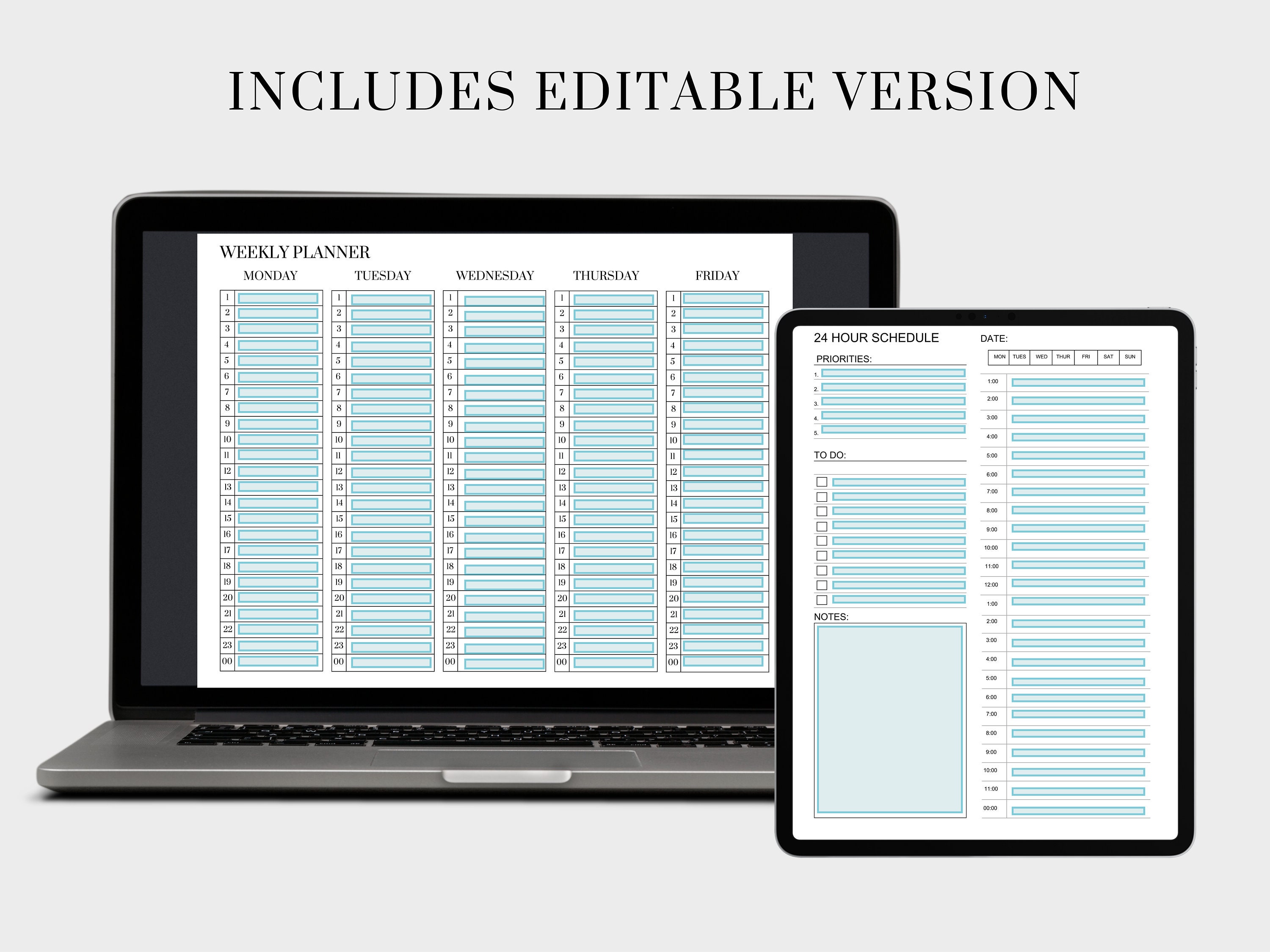Digital Planner Bundle | Printable and Editable | Daily, Weekly ...