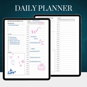 24-hour Daily Planner | Printable Digital Download for Effective Time ...