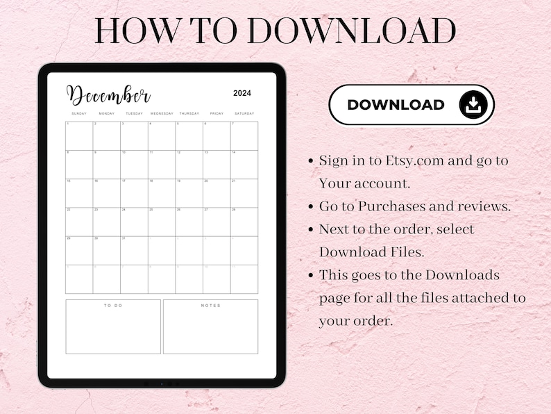 2024 Monthly Planner Printable | Minimalist Black and White Calendar ...