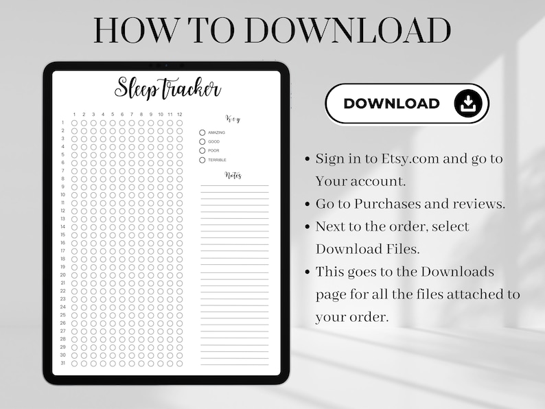 Printable Sleep Tracker Chart Log Sleep Hours Monthly Sleep Log PDF ...