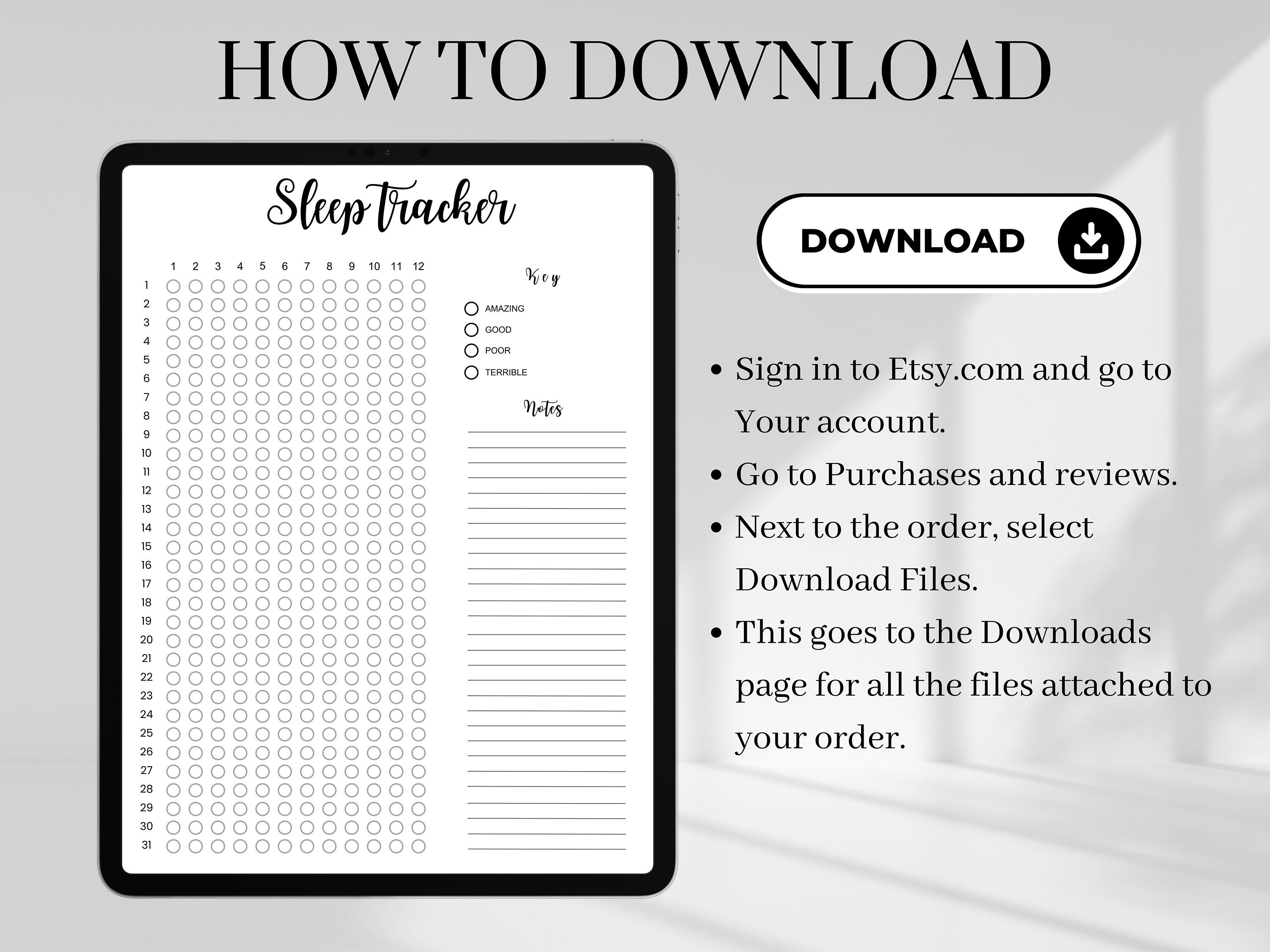 Printable Sleep Tracker Chart Log Sleep Hours Monthly Sleep Log PDF ...