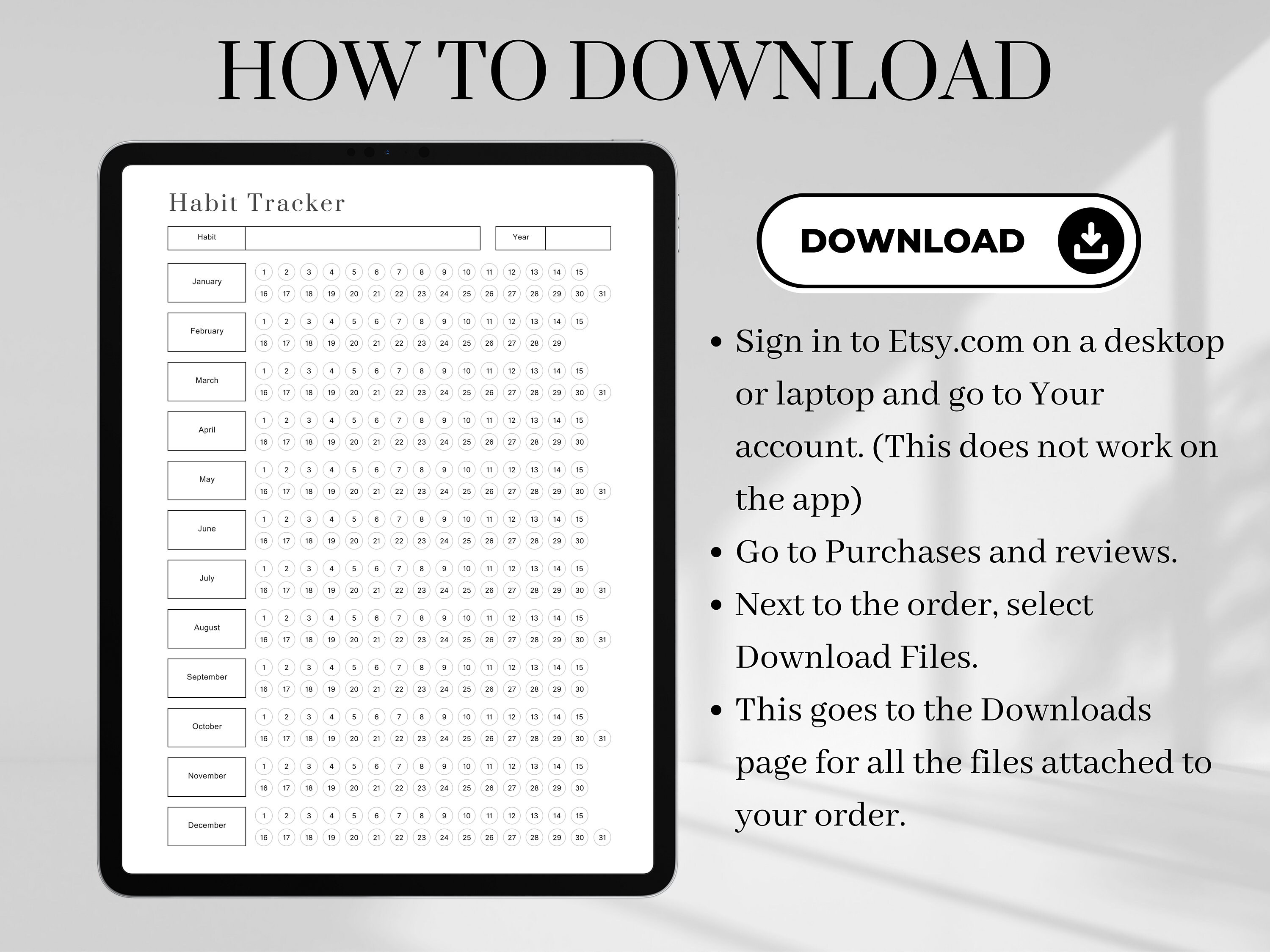 Yearly Habit Tracker | 3 Modes, Wellness Planner (printable PDF) - Etsy