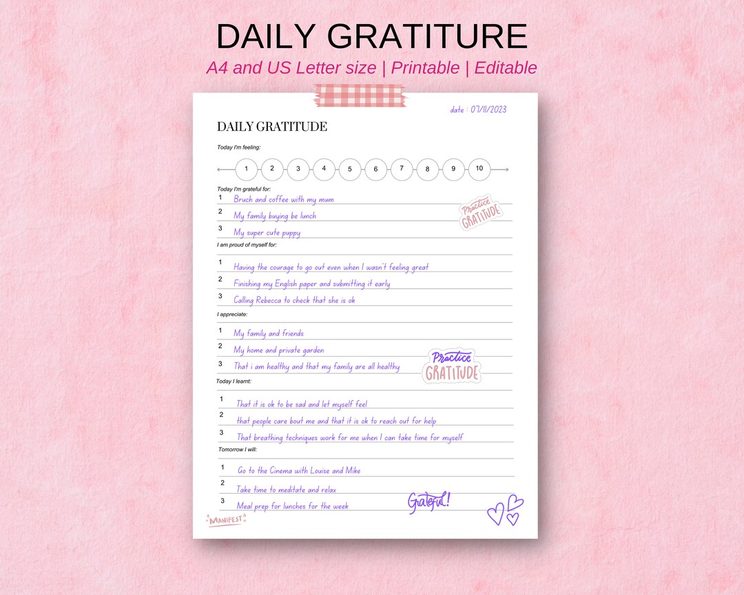 Digital Daily Gratitude | Reflections Planner | Gratitude Journal ...