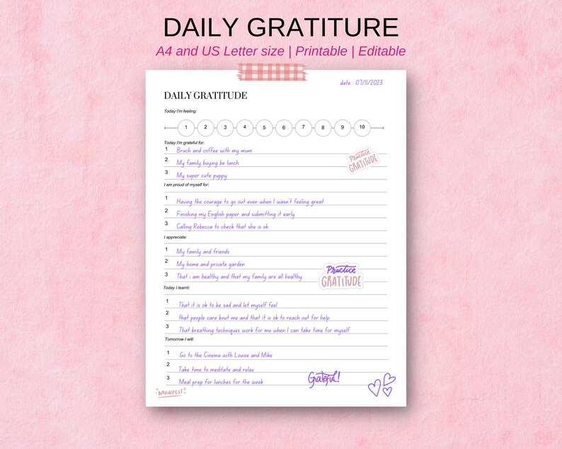 Digital Daily Gratitude | Reflections Planner | Gratitude Journal ...