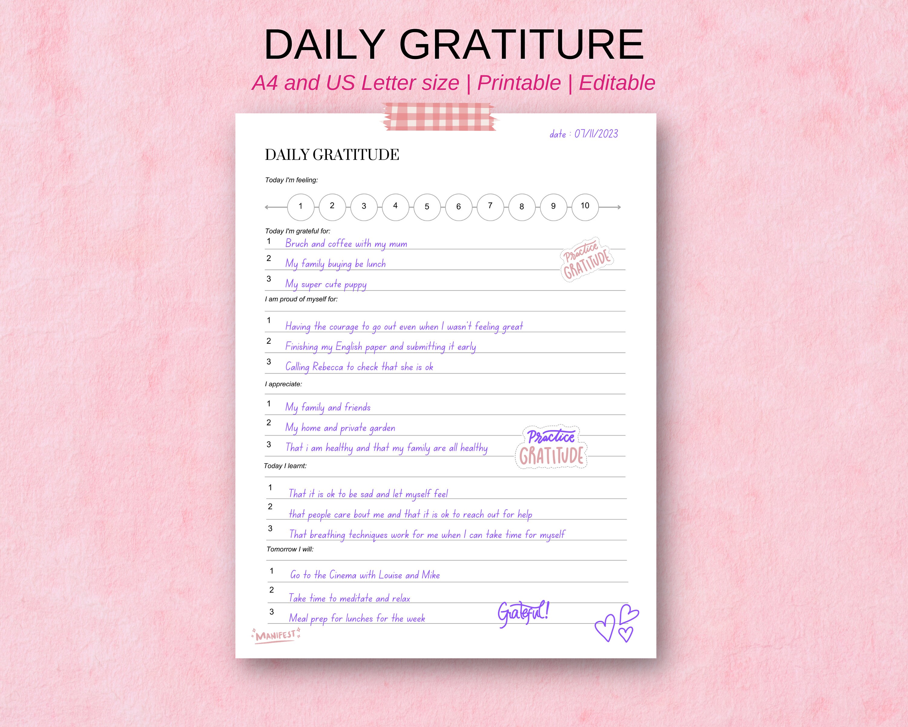 Digital Daily Gratitude | Reflections Planner | Gratitude Journal ...