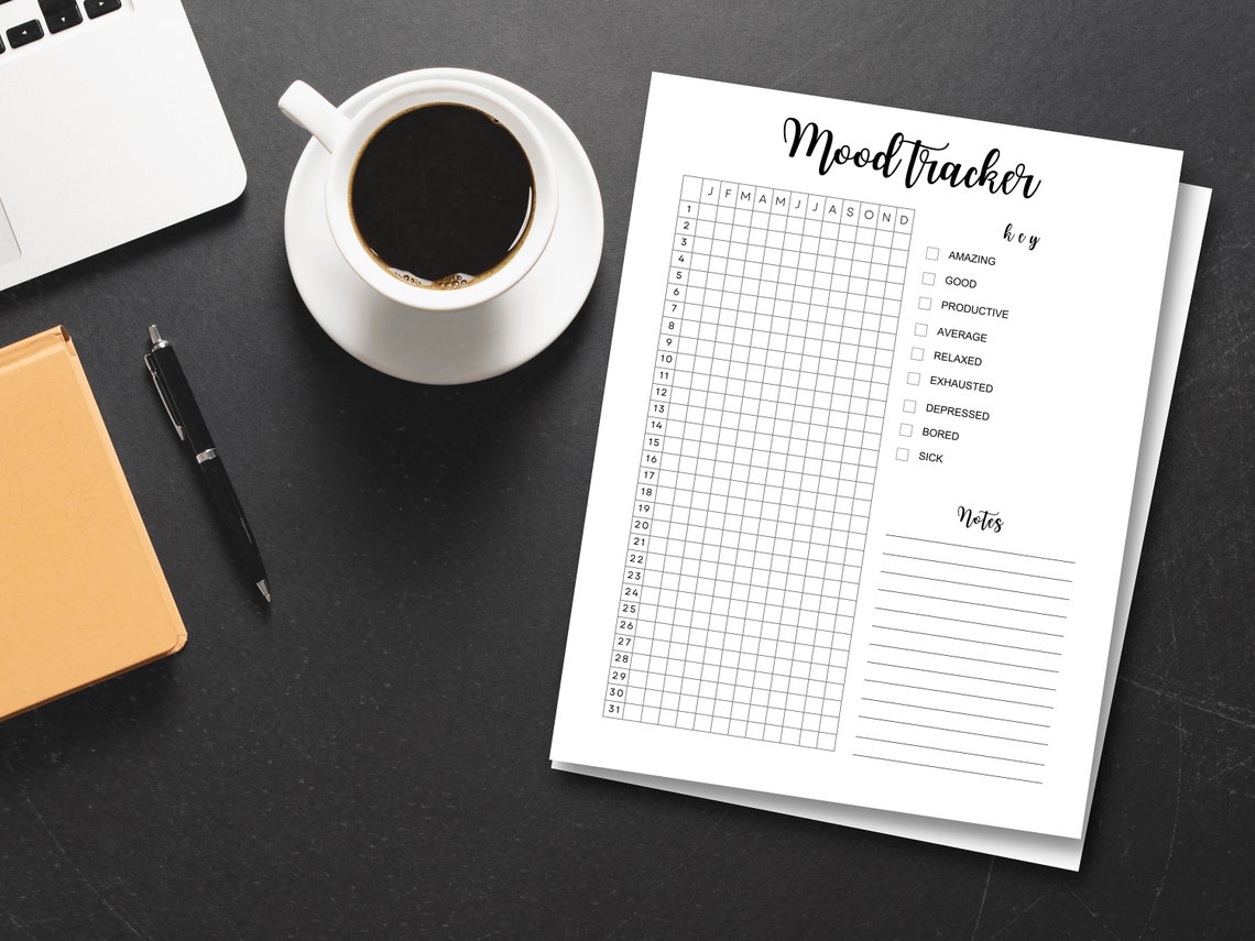 Digital Mood Tracker PDF Printable Yearly Mood in Pixels - Etsy