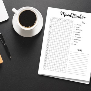 Digital Mood Tracker PDF | Printable Yearly Mood in Pixels | Feelings ...