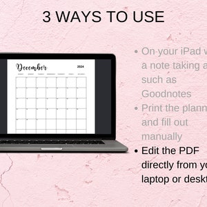 2024 Monthly Planner Printable | Minimalist Black and White Calendar ...