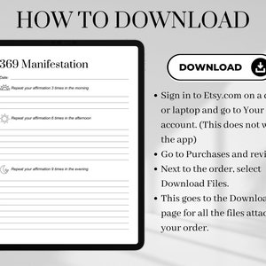 Digital 369 Manifestation Journal Insert | Printable PDF for Law of ...