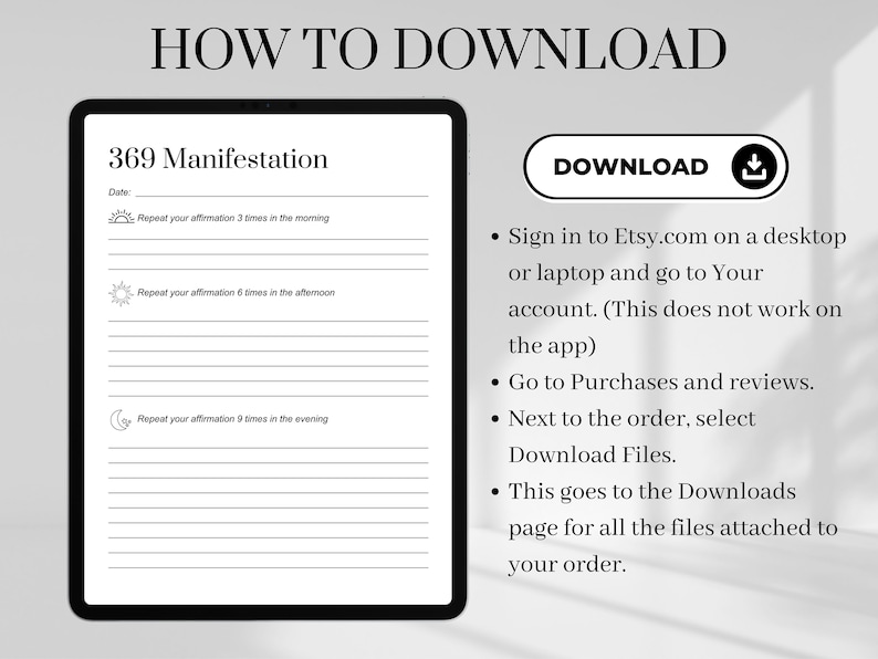 Digital 369 Manifestation Journal Insert | Printable PDF for Law of ...