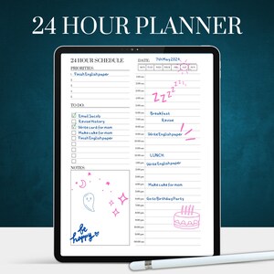 24-hour Daily Planner | Printable Digital Download for Effective Time ...