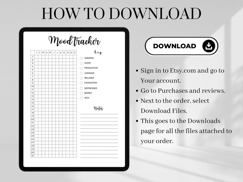 Digital Mood Tracker PDF | Printable Yearly Mood in Pixels | Feelings ...