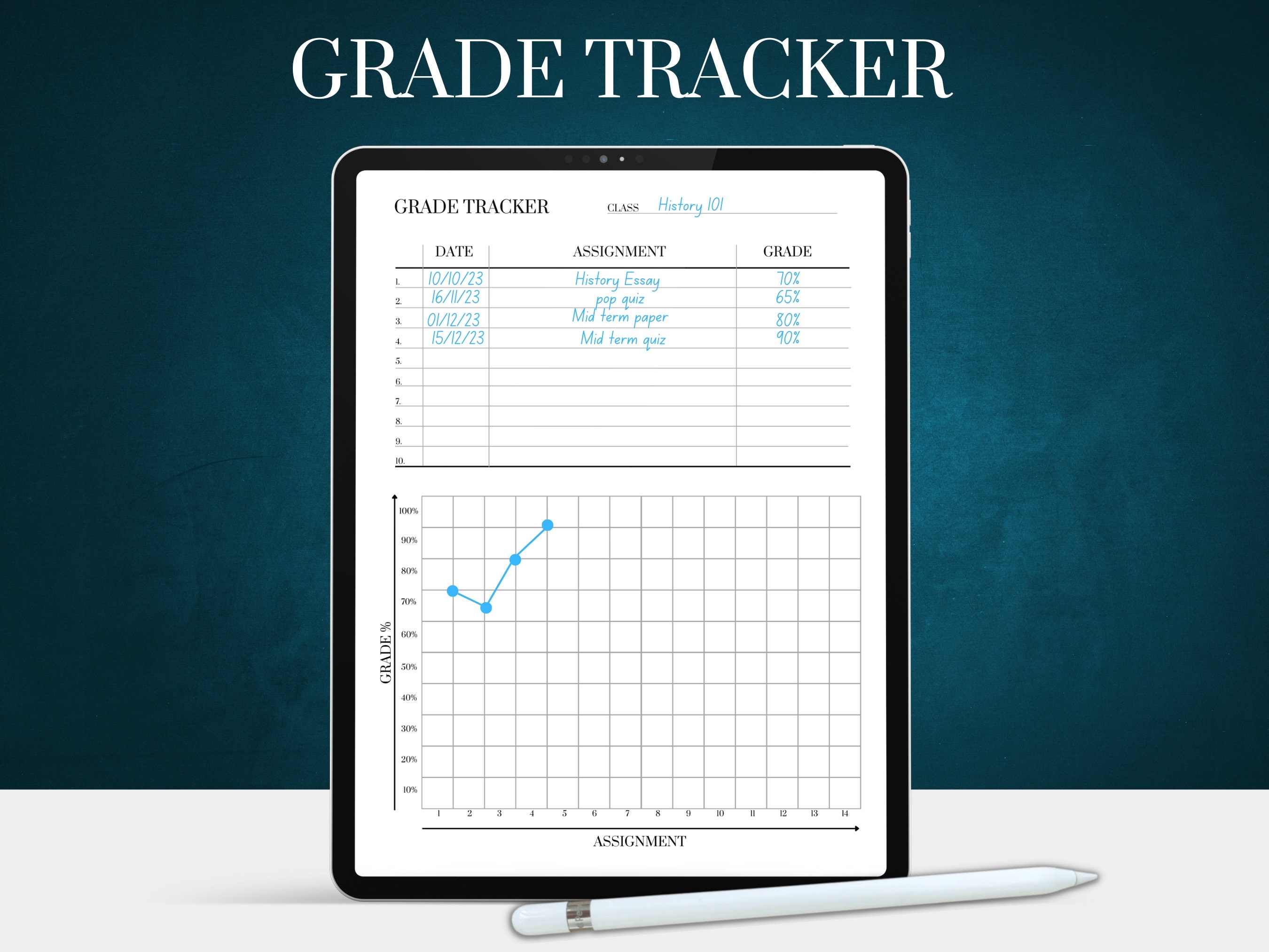 Student Grade Tracker Printable | Digital Download PDF | Academic ...