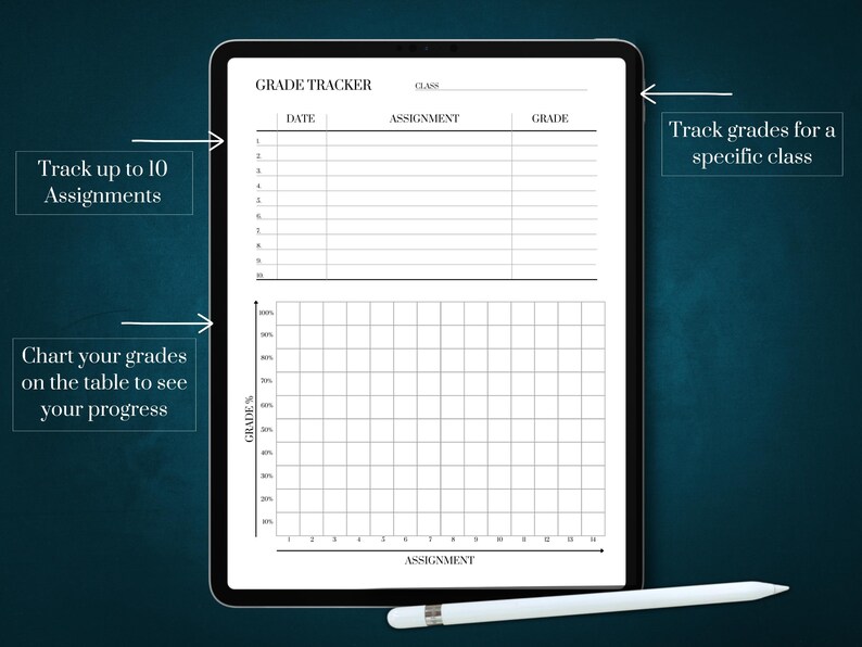 Student Grade Tracker Printable Digital Download PDF - Etsy
