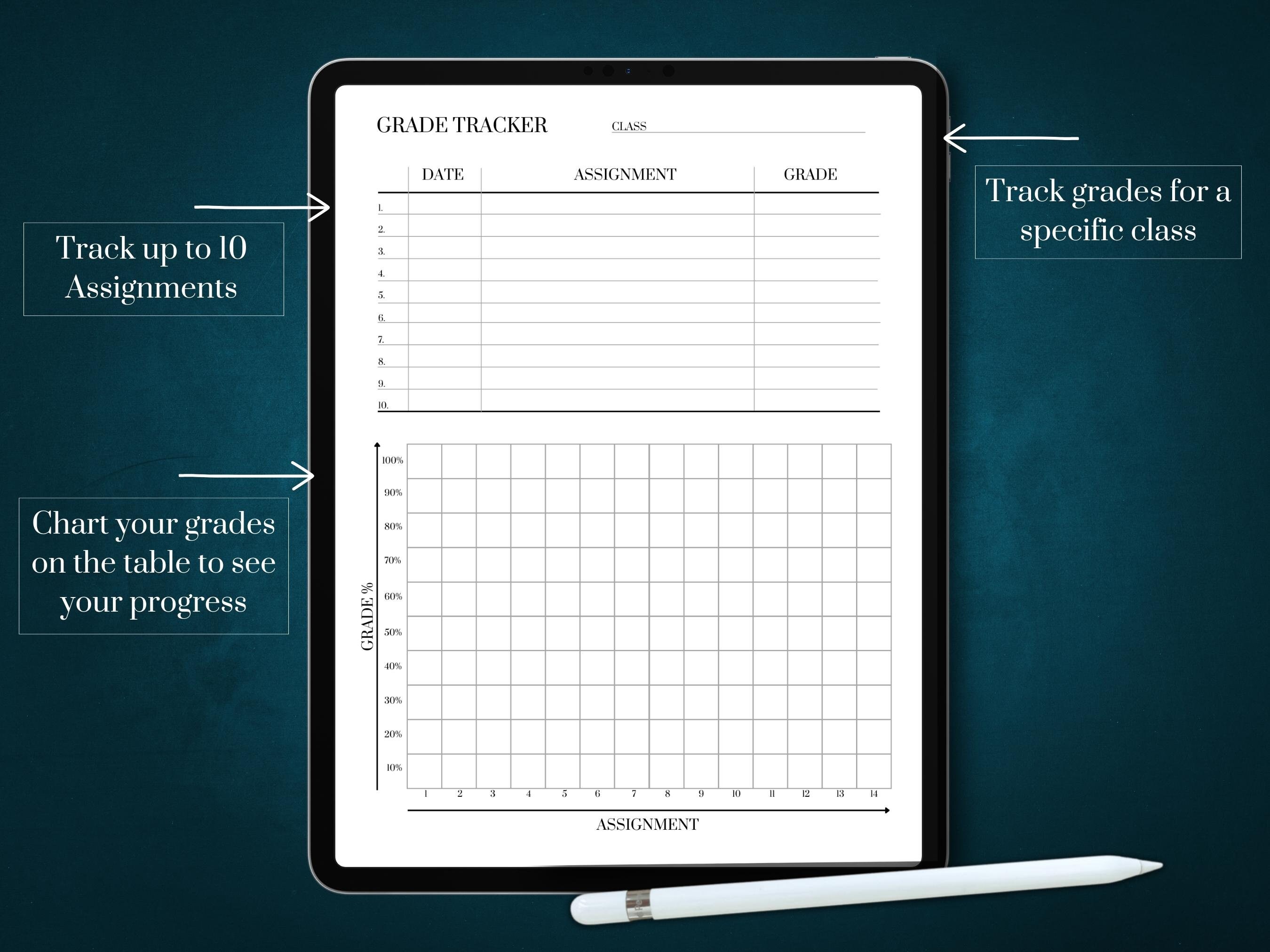 Student Grade Tracker Printable | Digital Download PDF | Academic ...
