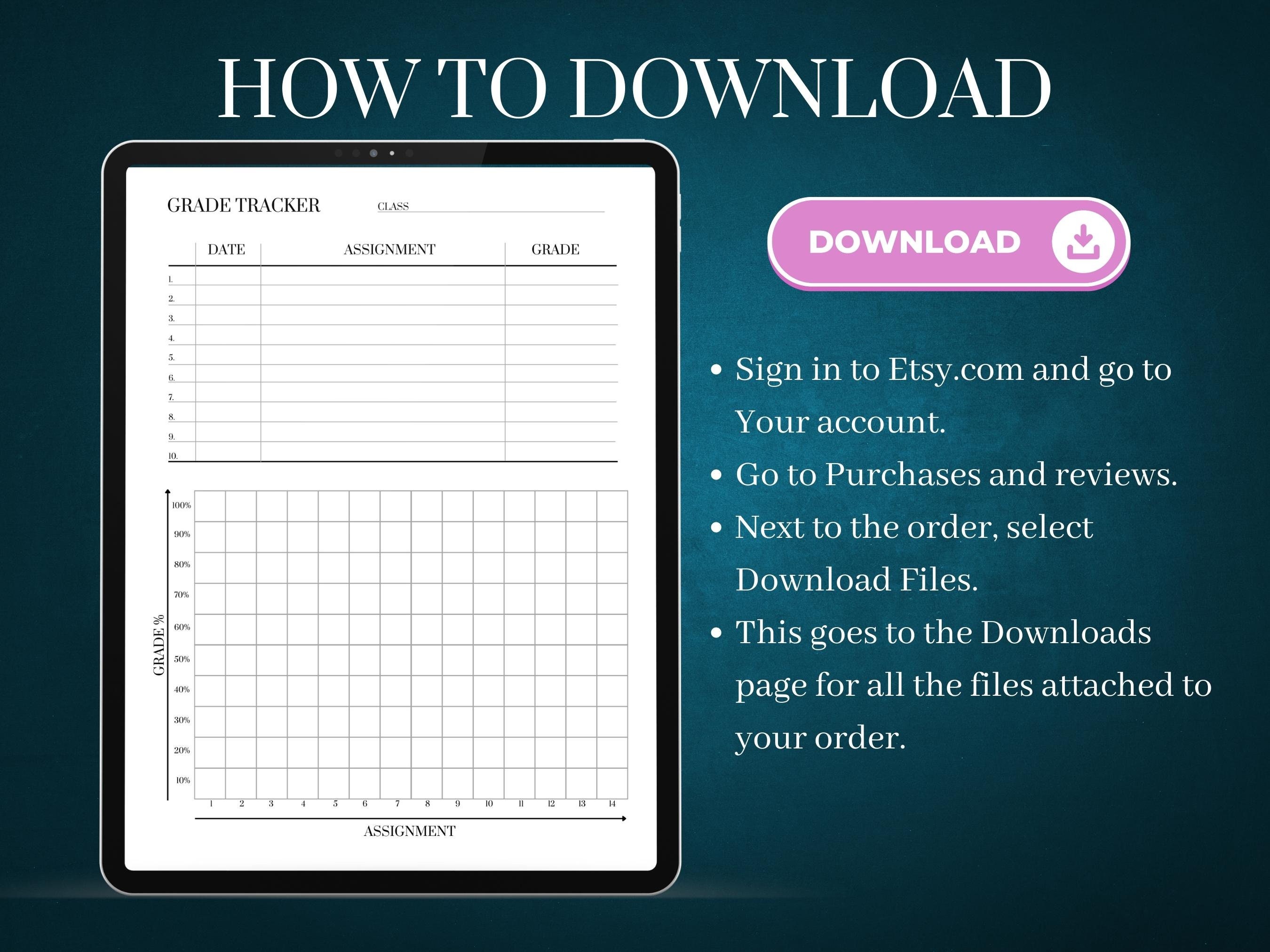 Student Grade Tracker Printable Digital Download PDF Academic Progress ...
