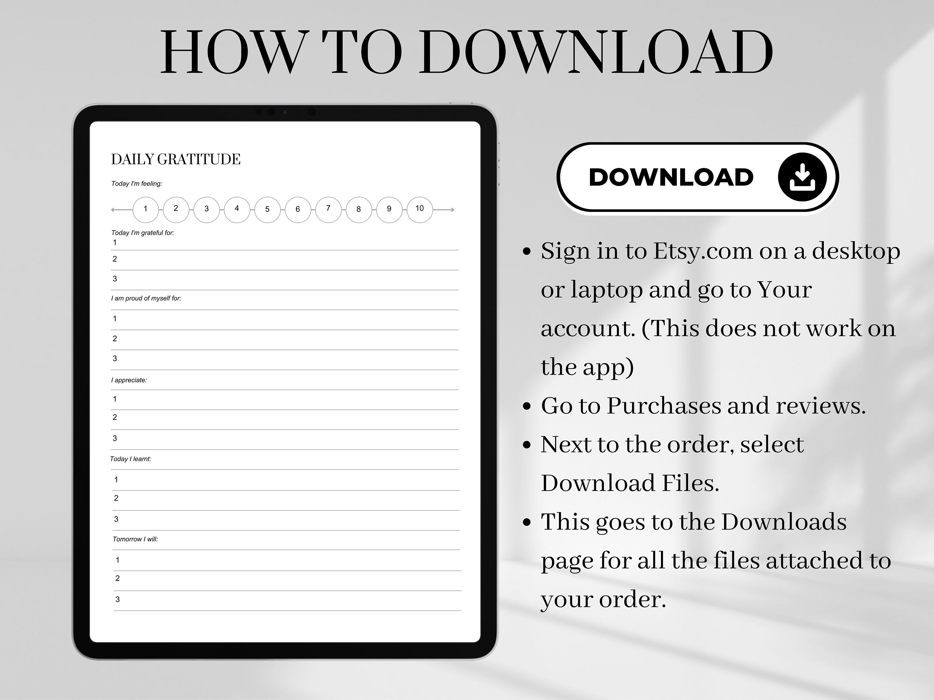 Digital Daily Gratitude Reflections Planner Gratitude Journal Printable ...