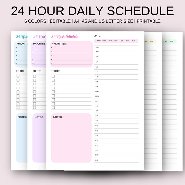 Daily Planner Printable - Etsy