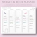24 Hour Weekly Schedule Printable PDF 5 Day Week at a Glance - Etsy