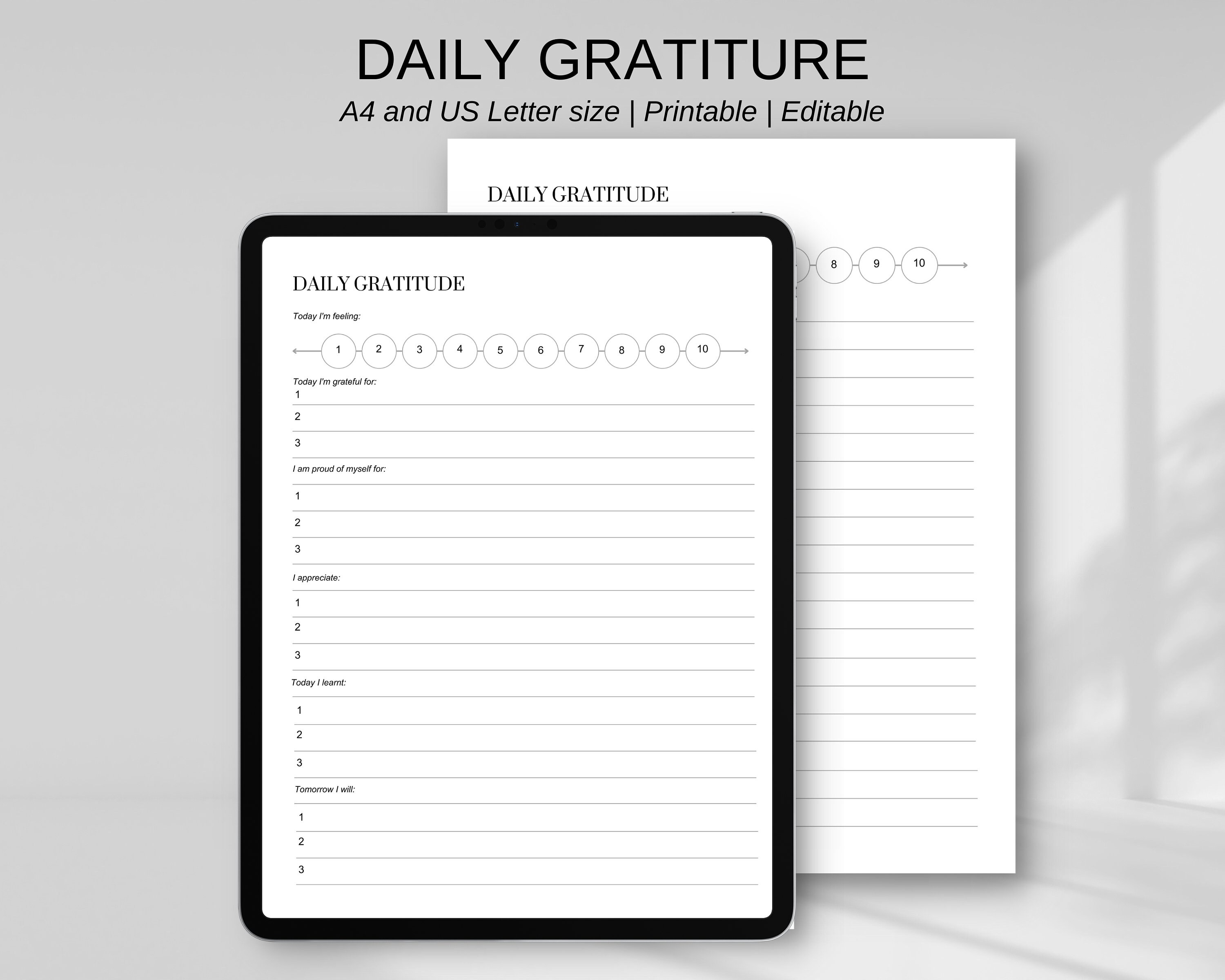 Digital Daily Gratitude Reflections Planner Gratitude Journal Printable ...