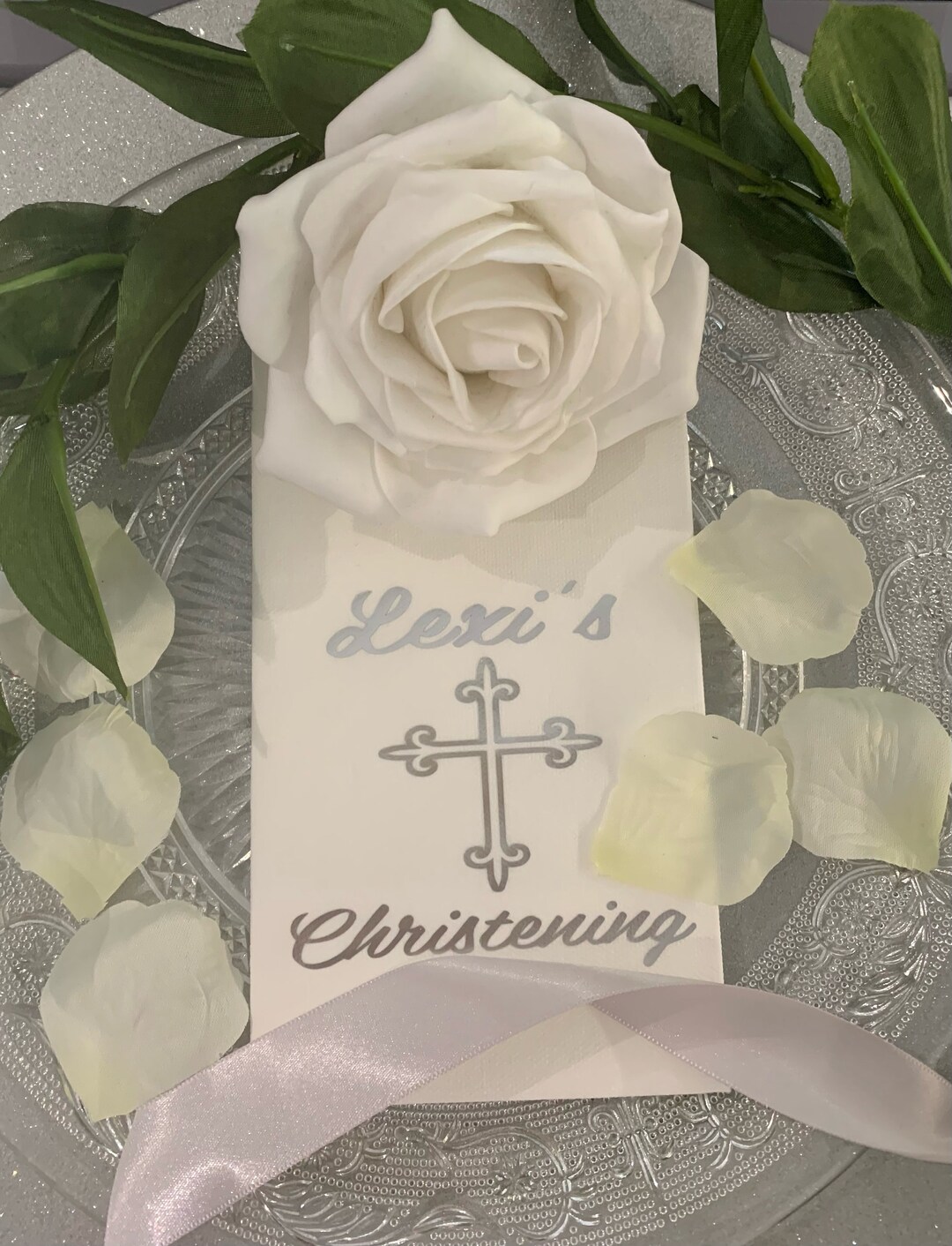 Christening Linen Like Napkins ㅣ Personalised Christening Napkins ㅣ ...