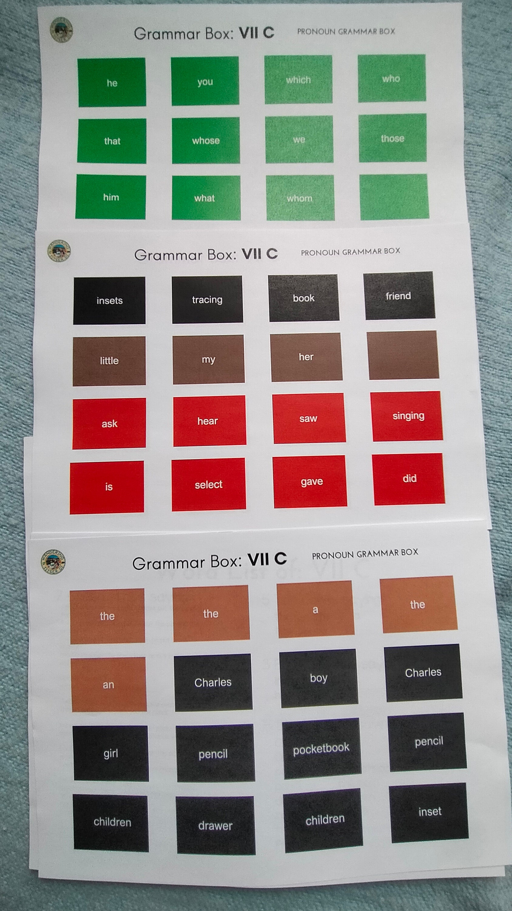 Complete Cards for Montessori Grammar Boxes - Etsy